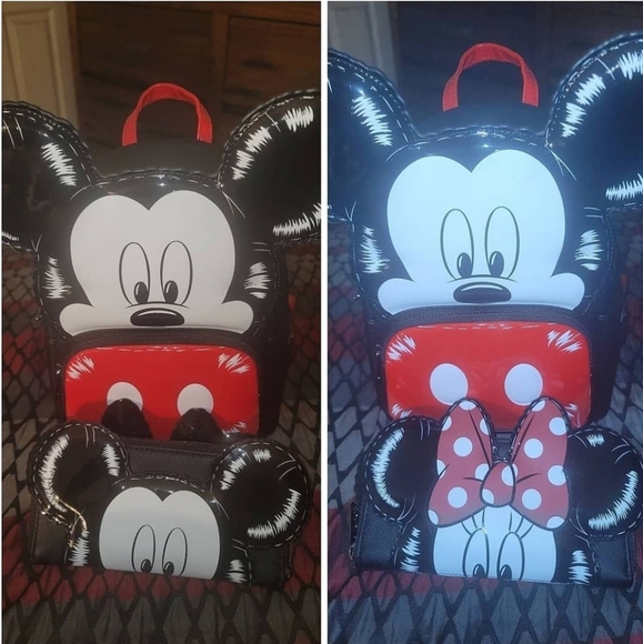 Loungefly | Bags | Mickey Mouse Balloon Backpack With Matching Wallet ...
